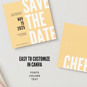 Modern Color DIY Save the Date Template (digital Download) - Etsy