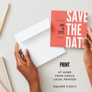 Modern Color DIY Save the Date Template (digital Download) - Etsy
