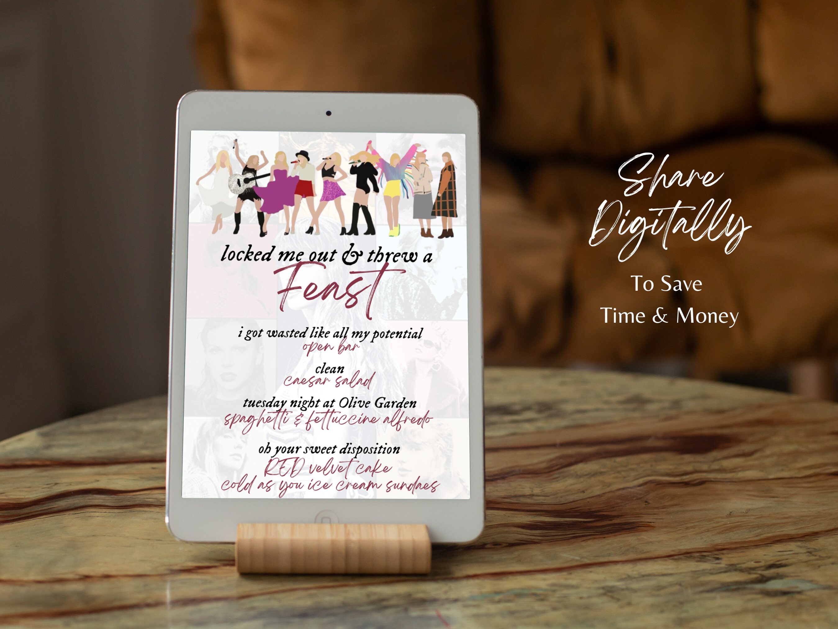 Taylor Swift Eras Bar & Dinner Menus - Etsy