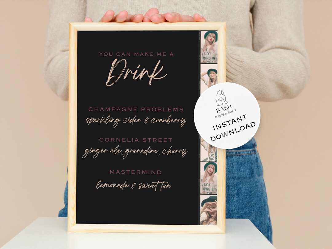 Birthday Party Menu, Taylor Swift Dinner and Drink Menu - Etsy