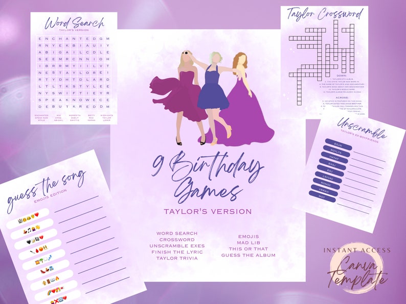 Taylor Swift Party Games Etsy