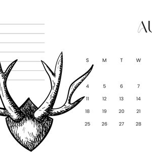 Hunter Calendar 2024 Template Editable Aesthetic 2024 Calendar Jungle ...