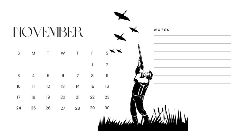 Hunter Calendar 2024 Template Editable Aesthetic 2024 Calendar Jungle ...