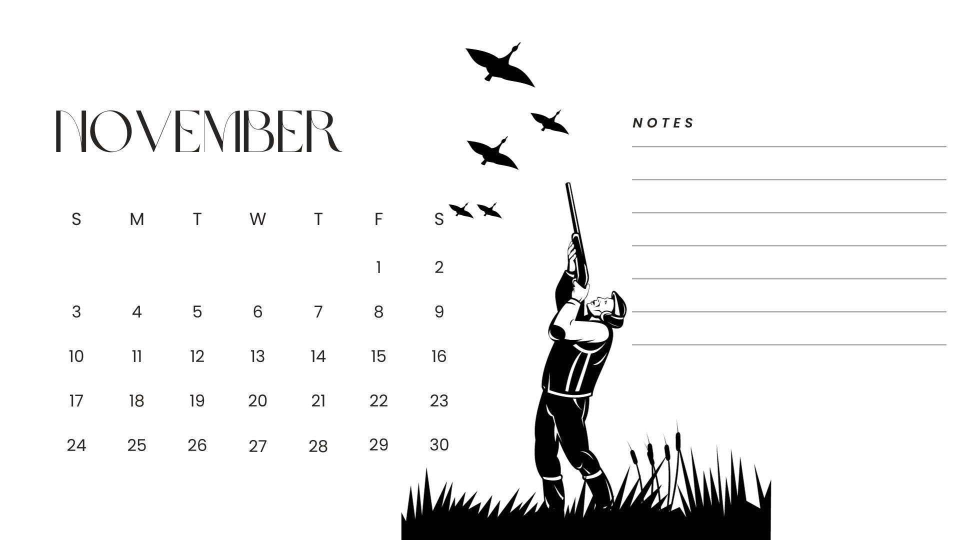 Hunter Calendar 2024 Template Editable Aesthetic 2024 Calendar Jungle ...
