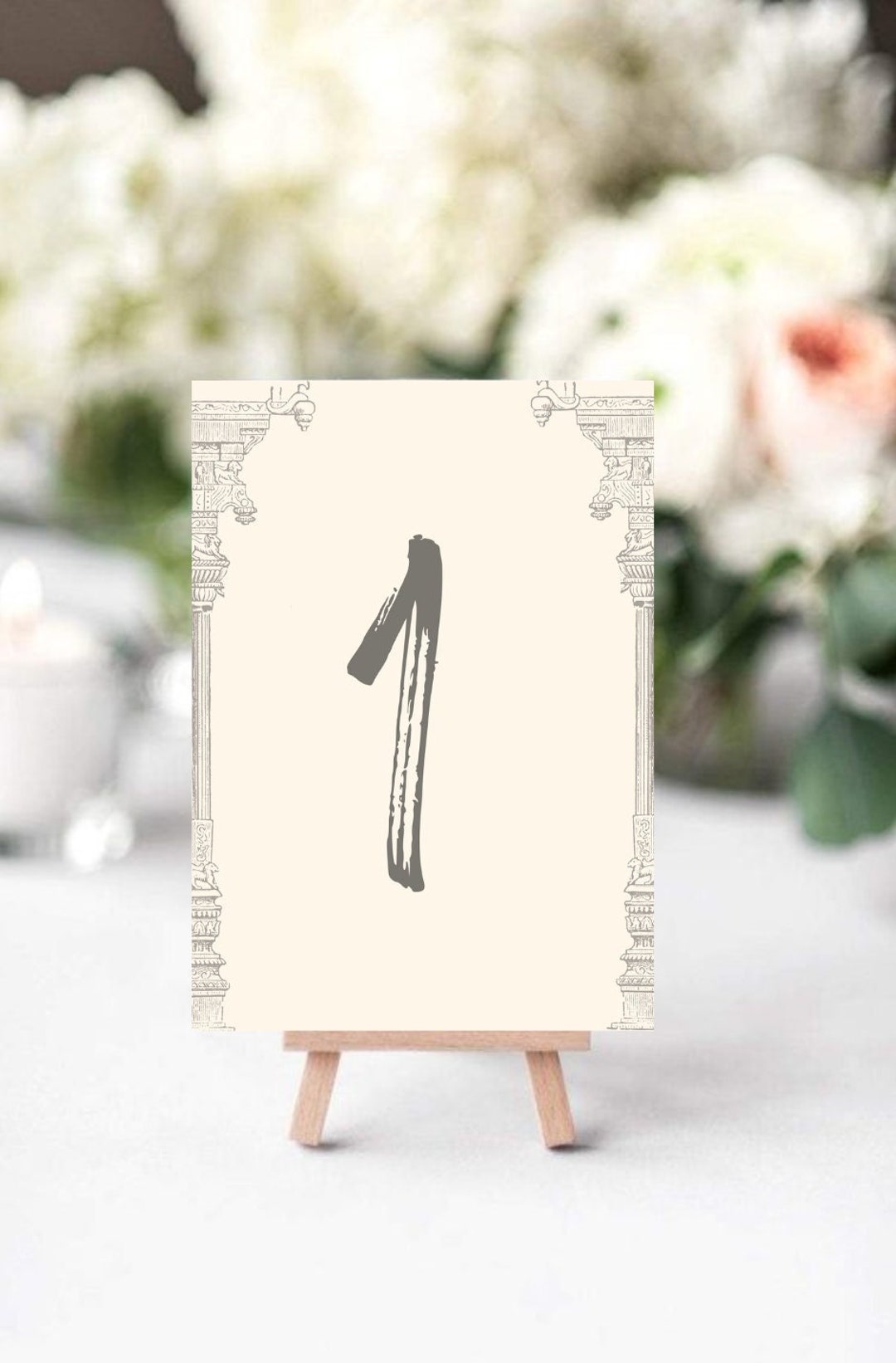 Hindu Temple Wedding Minimalist Table Numbers for Indian Wedding Table ...