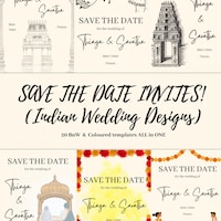 Save the Date Indian Wedding Template Editable Hindu Temple Wedding ...