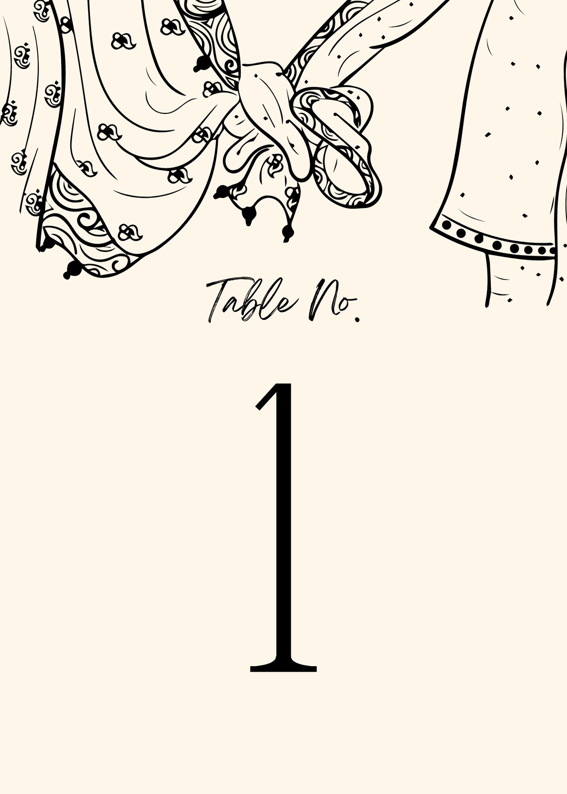 Couple's Knots Indian Wedding Minimalist Table Numbers for Hindu ...