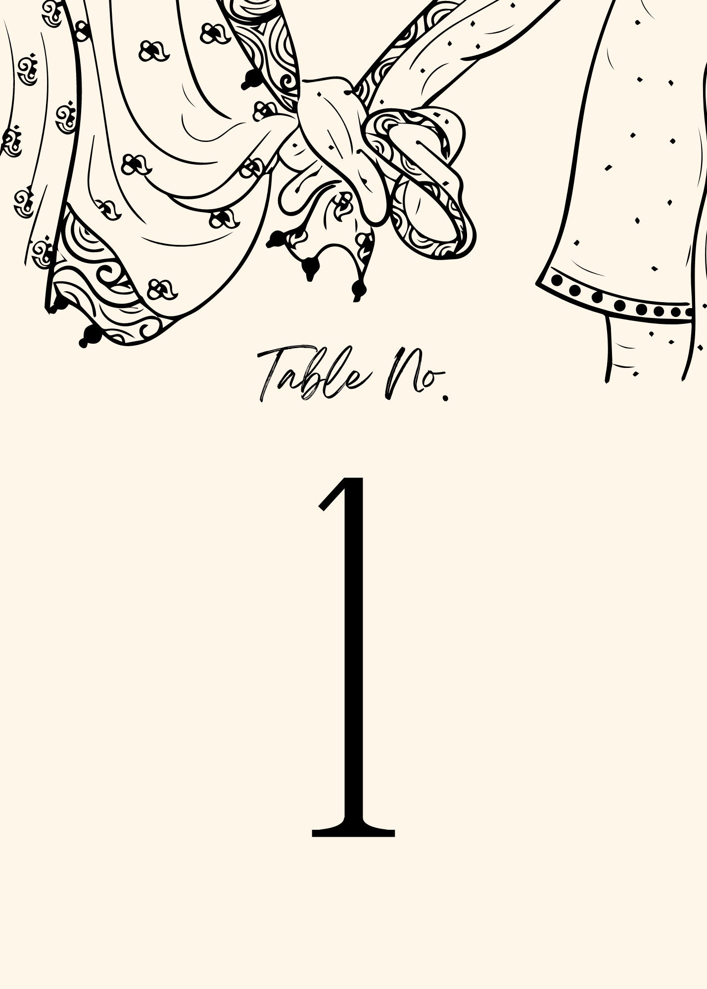 Couple's Knots Indian Wedding Table Numbers Template (digital Download ...