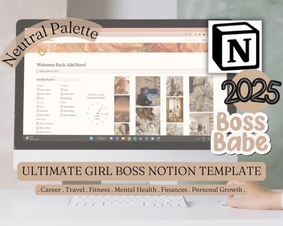 Girl Boss Notion Template: 2025 Digital Planner (digital Download) - Etsy