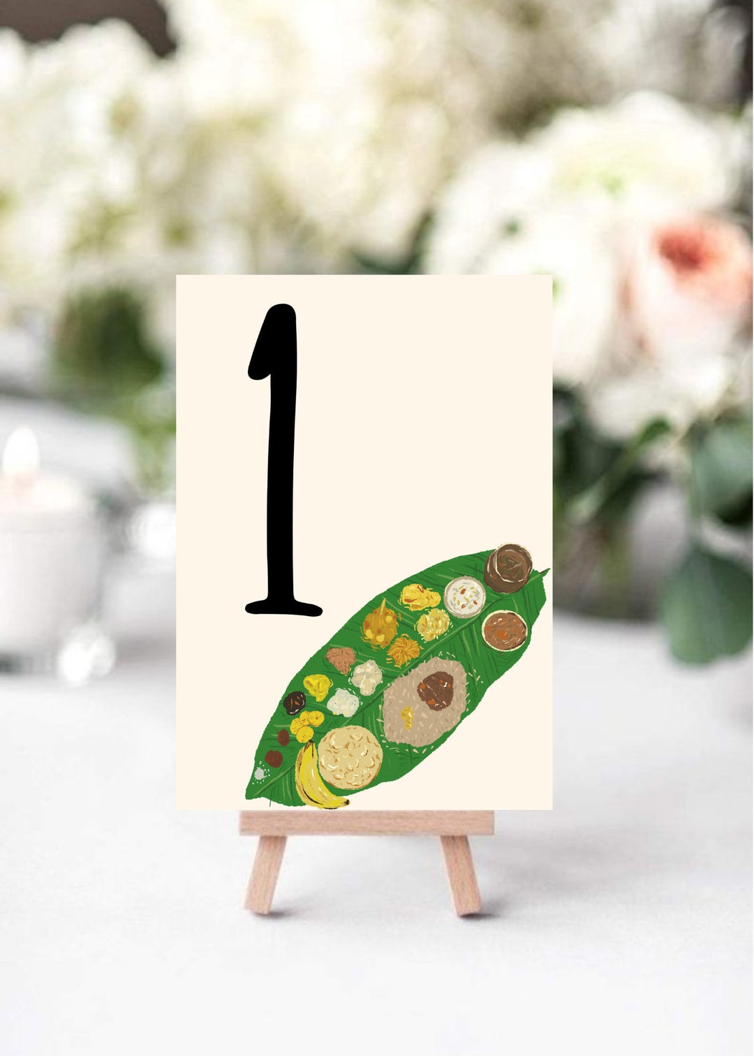Leaf Green Indian Wedding Minimalist Table Numbers for Hindu Wedding ...