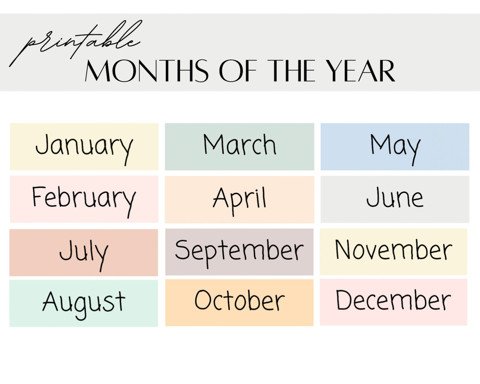 Months of the Year Display for Classroom Calendar - Etsy