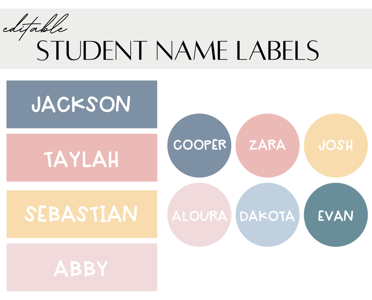 Student Name Labels | Editable Classroom Decor - Etsy Australia