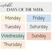 Days of the Week for Classroom Calendar | Days of the Week Display - Etsy