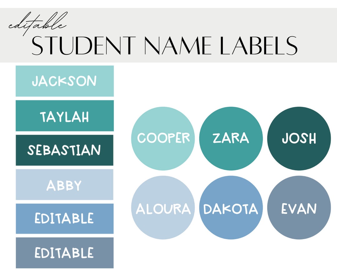 Student Name Labels | Editable Classroom Decor - Etsy