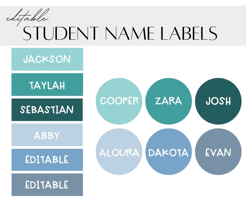 Student Name Labels | Editable Classroom Decor - Etsy