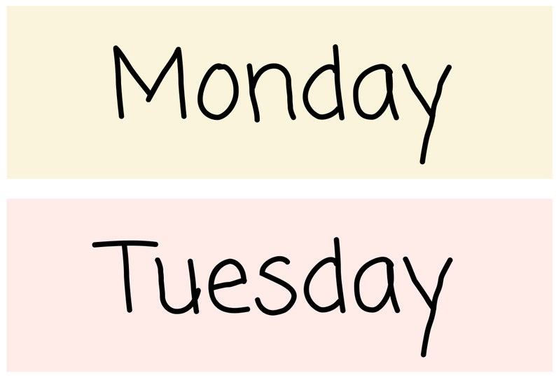 Days of the Week for Classroom Calendar | Days of the Week Display - Etsy