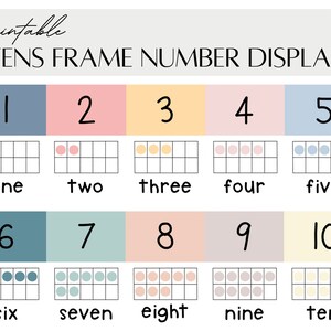 Tens Frame Number Display for Classroom | 1-10 Number Display - Etsy