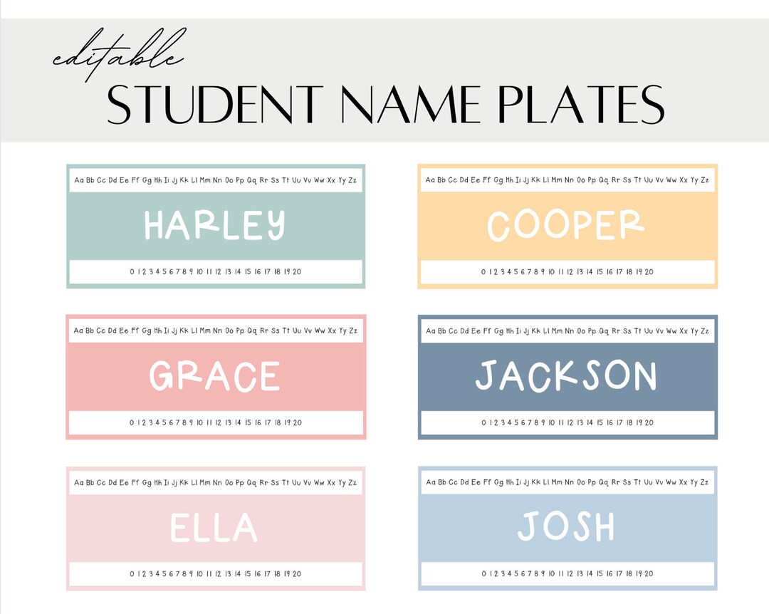 Student Desk Name Plates | Editable Classroom Decor - Etsy
