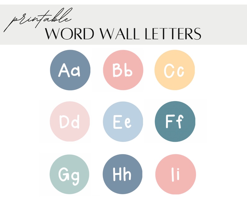 Printable Classroom Word Wall | Alphabet Letter Display - Etsy