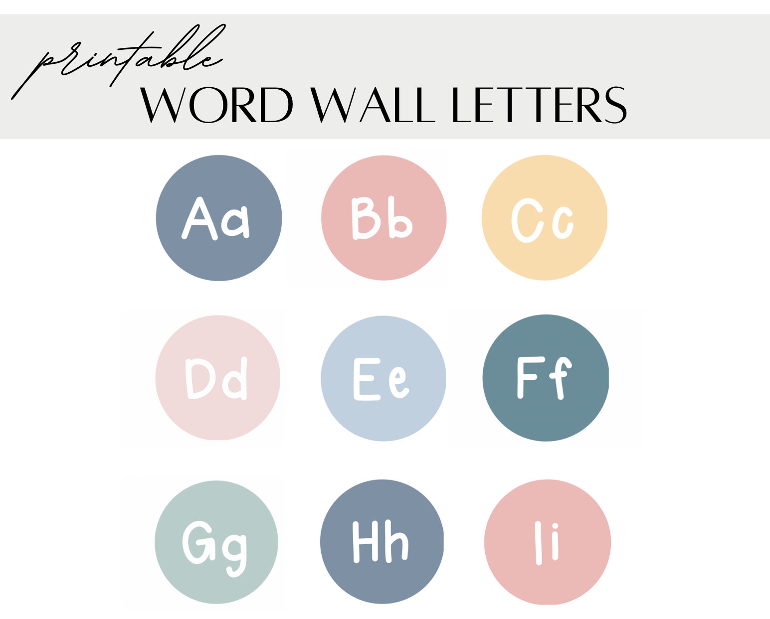 Printable Classroom Word Wall | Alphabet Letter Display - Etsy
