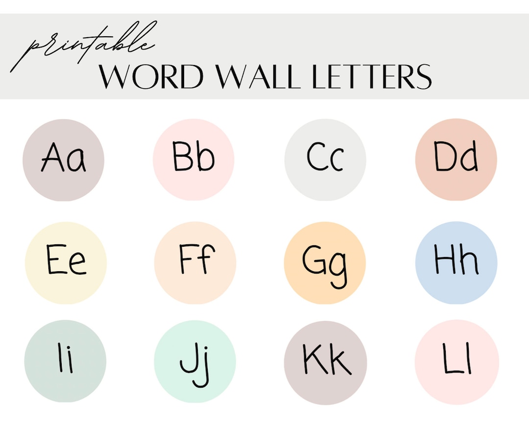Printable Classroom Word Wall | Alphabet Letter Display - Etsy