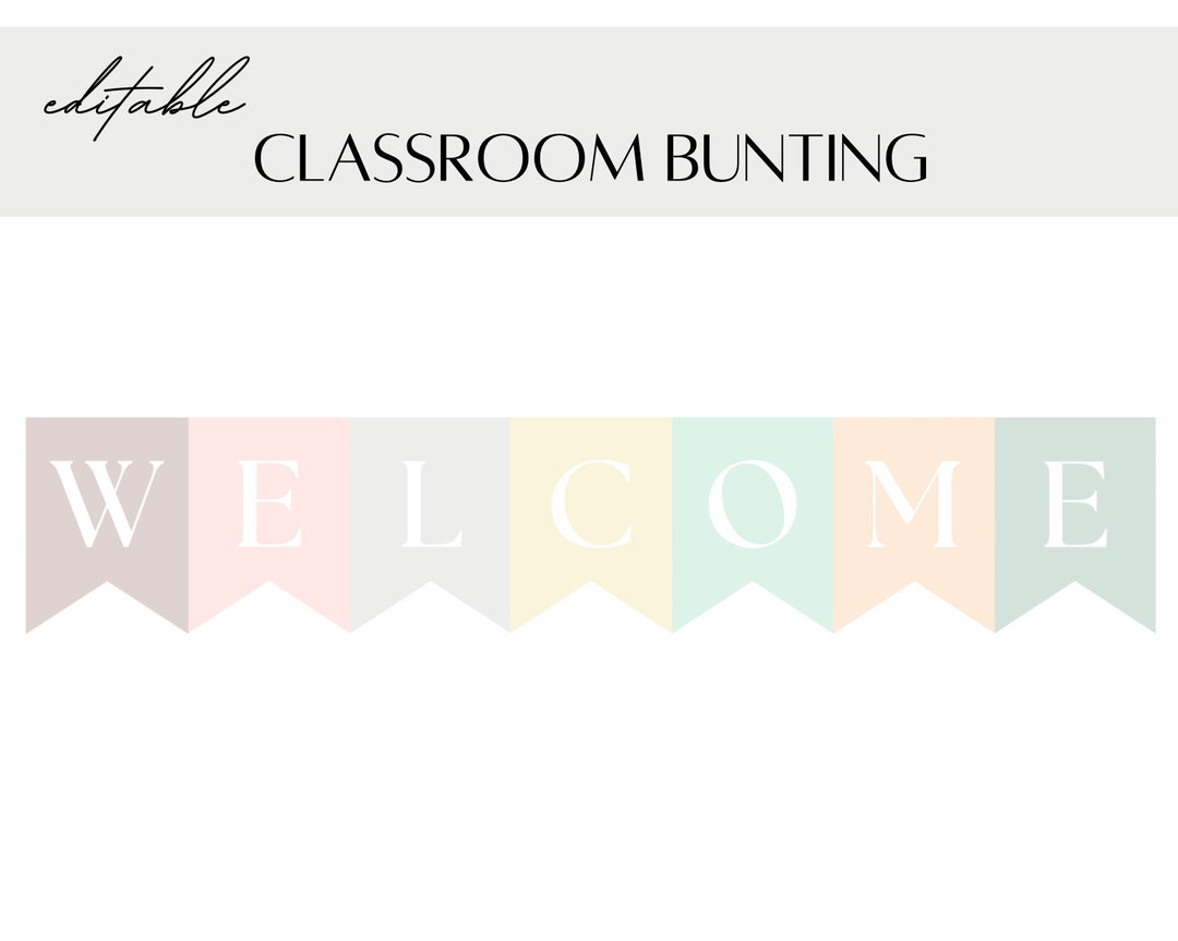 Editable Classroom Bunting Display - Etsy