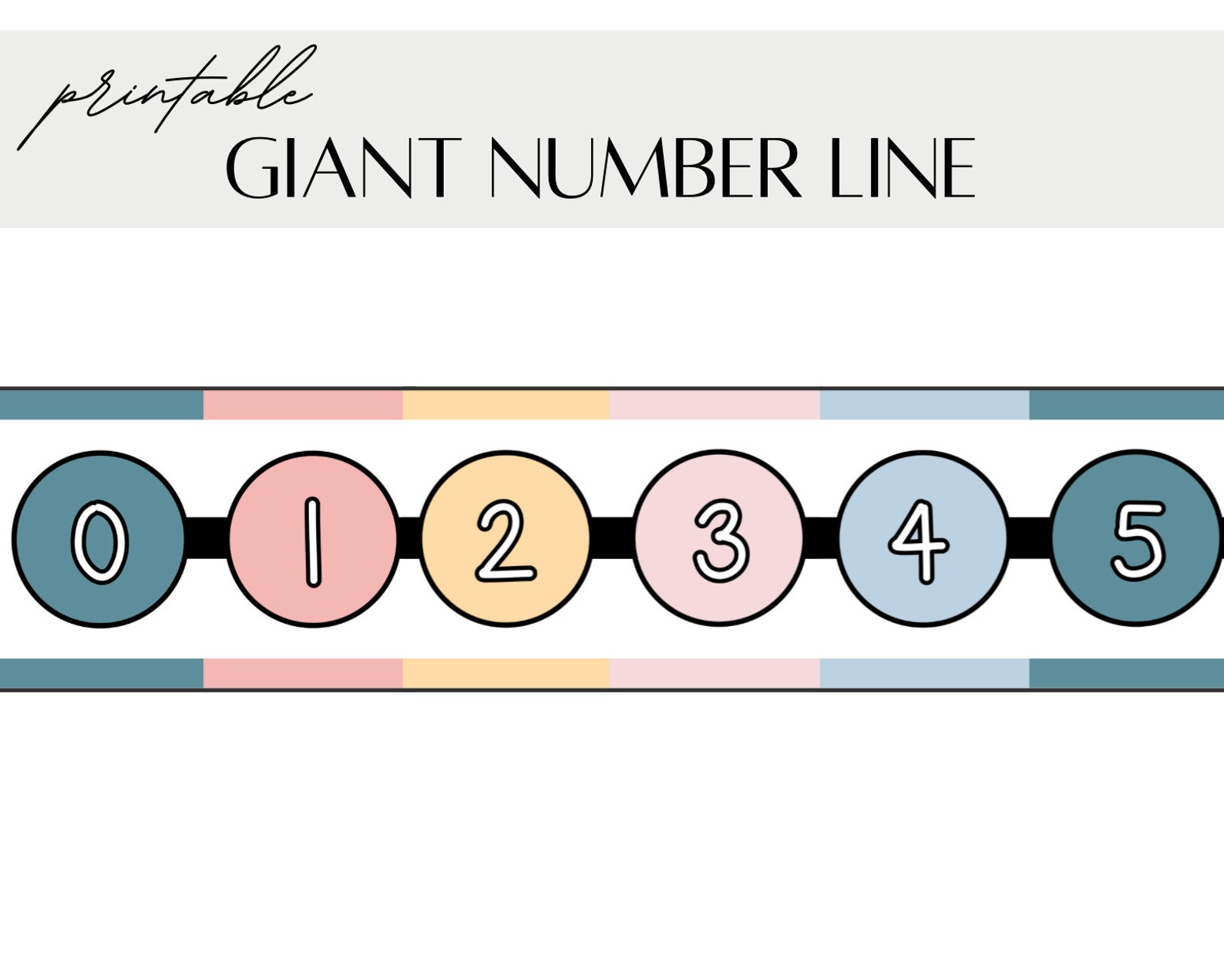 Printable Classroom Number Line 0-20 | Giant Number Line Display - Etsy