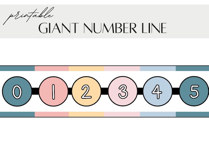 Large Number Line, Black and White Number Line Wall Display, Editable ...