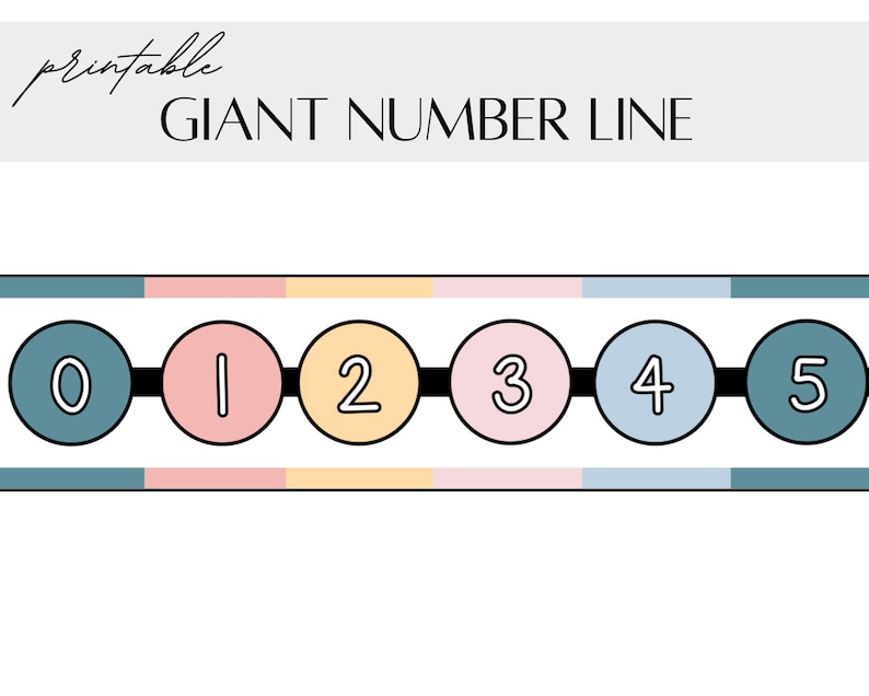 Printable Classroom Number Line 0-20 | Giant Number Line Display - Etsy