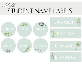 Classroom Name Tags Template Pastel Editable Printable Elementary ...
