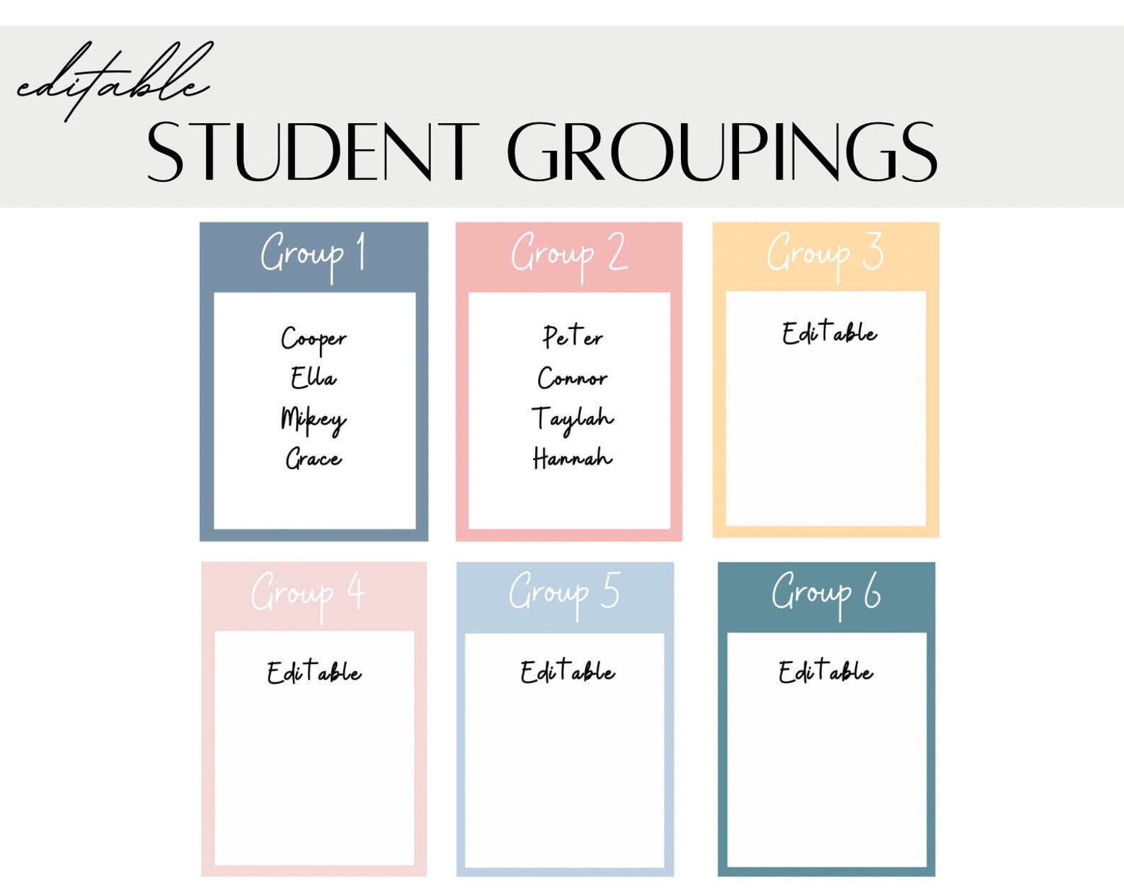Classroom Group Numbers | Editable Student Grouping Display - Etsy