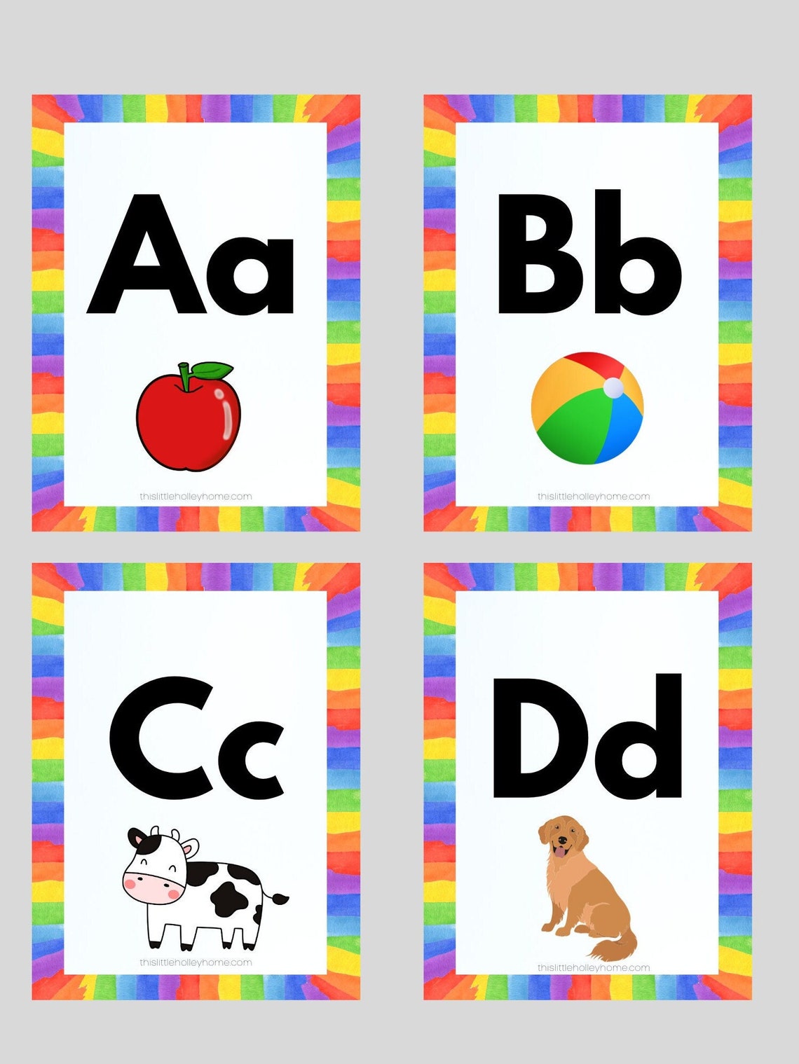 Alphabet Flashcards Printable, Preschool Flashcards, Homeschool - Etsy