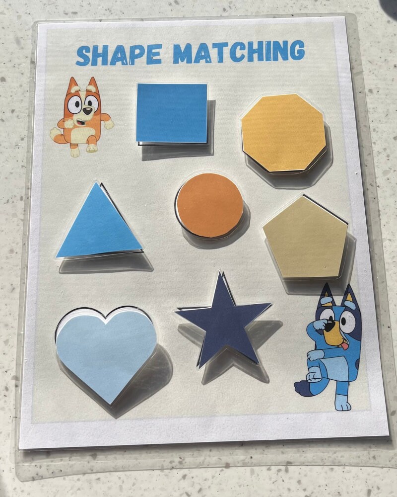 Bluey Shape Matching Printable, Match the Shapes, Toddler & Kid ...