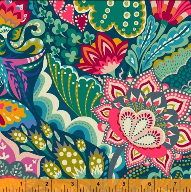 Eden Sally Kelly Floral OOP HTF Sewing Fabric Fat Quarter Yardage ...
