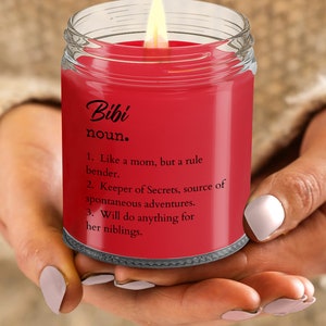 Bibi Aunt Definition Candle, Aunt Gifts, Funny Aunt Auntie Gifts, Aunt ...