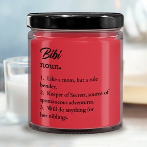 Bibi Aunt Definition Candle, Aunt Gifts, Funny Aunt Auntie Gifts, Aunt ...
