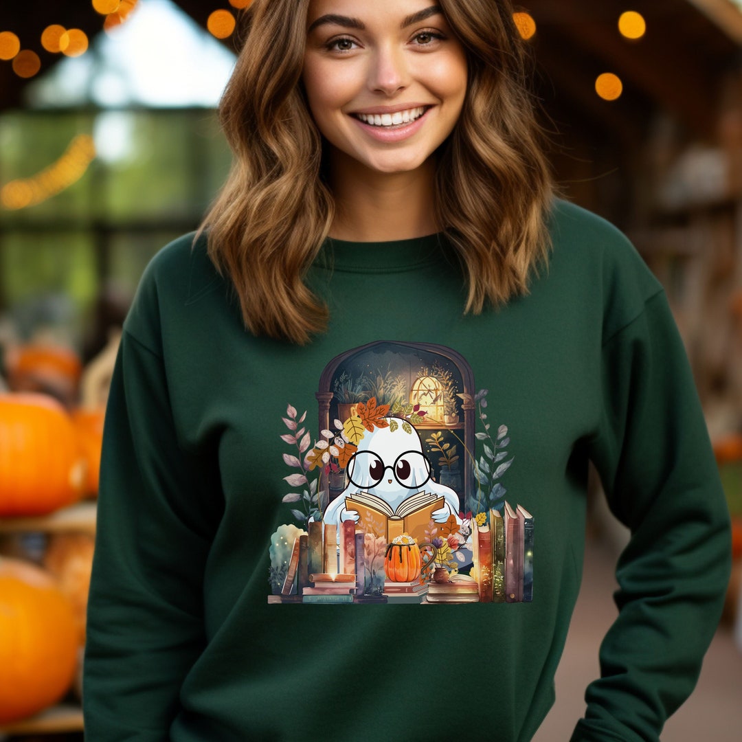 Cottagecore Spooky Ghost Crewneck Sweater Ghost Reader - Etsy