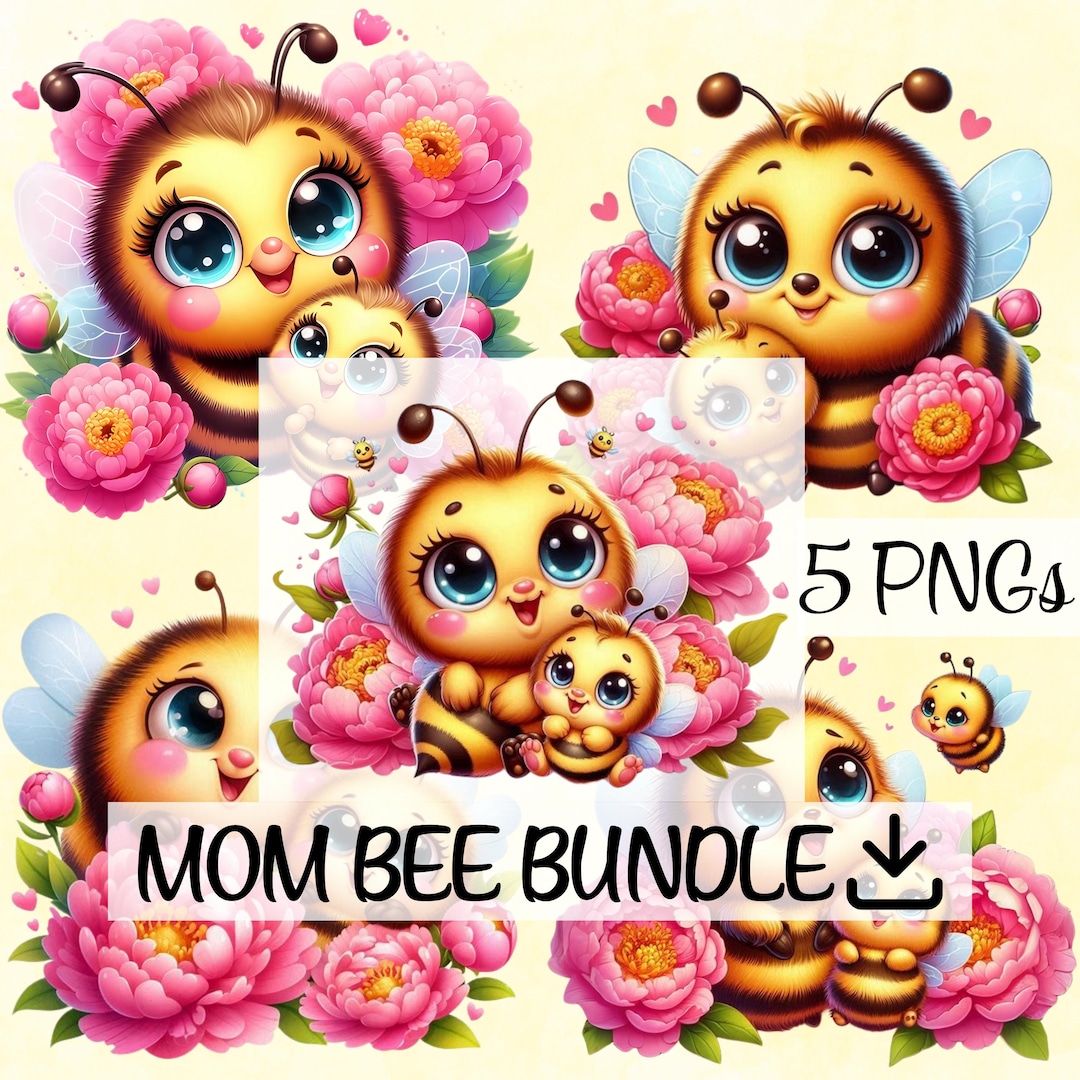 Mom Bee PNG Designs Clipart Bee Transfer Bundle Busy Bee Transfer ...