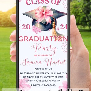 Graduation Party Invitation 2024 Grad Invite Digital Coquette ...