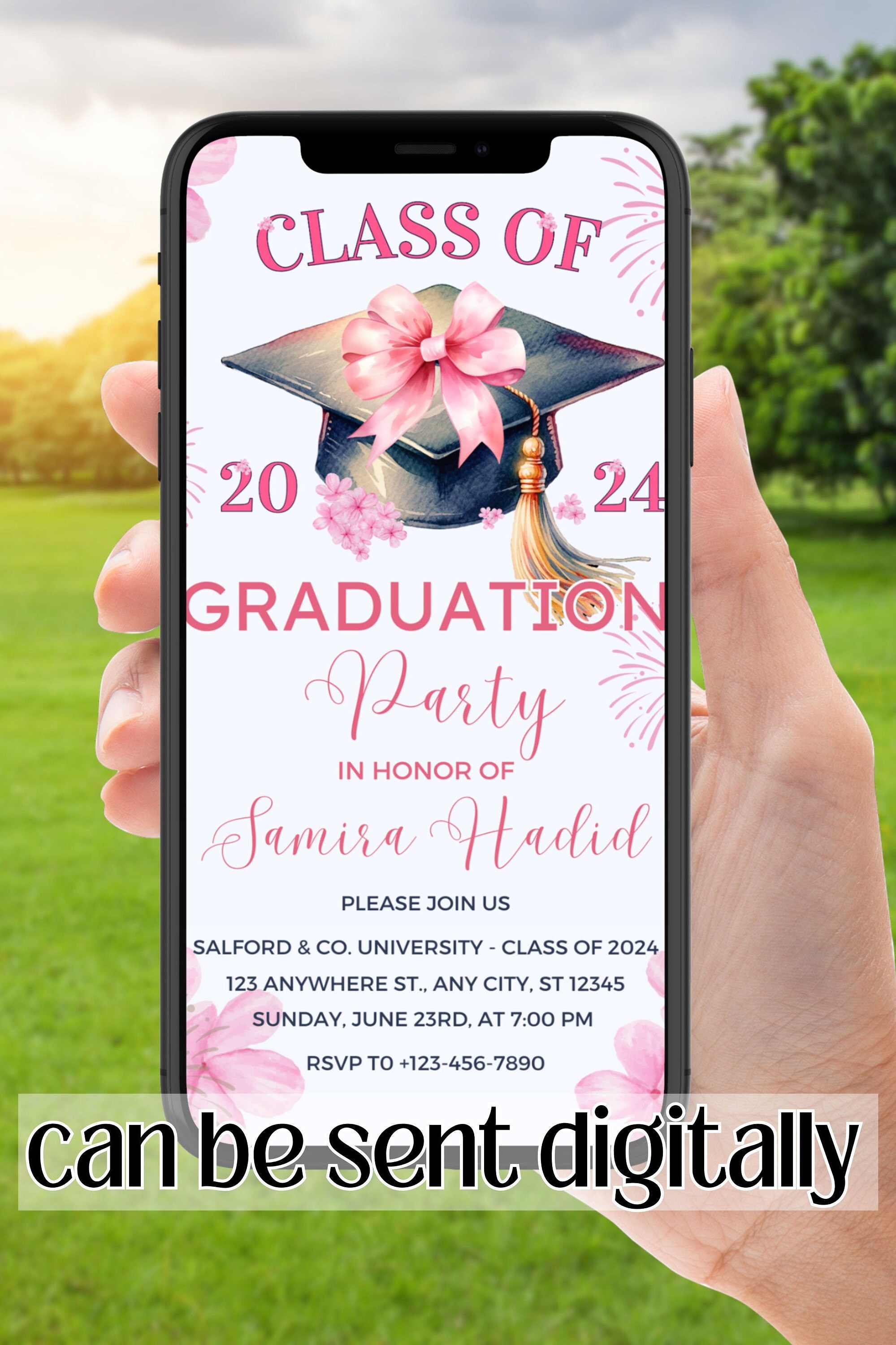 Graduation Party Invitation 2024 Grad Invite Digital Coquette ...