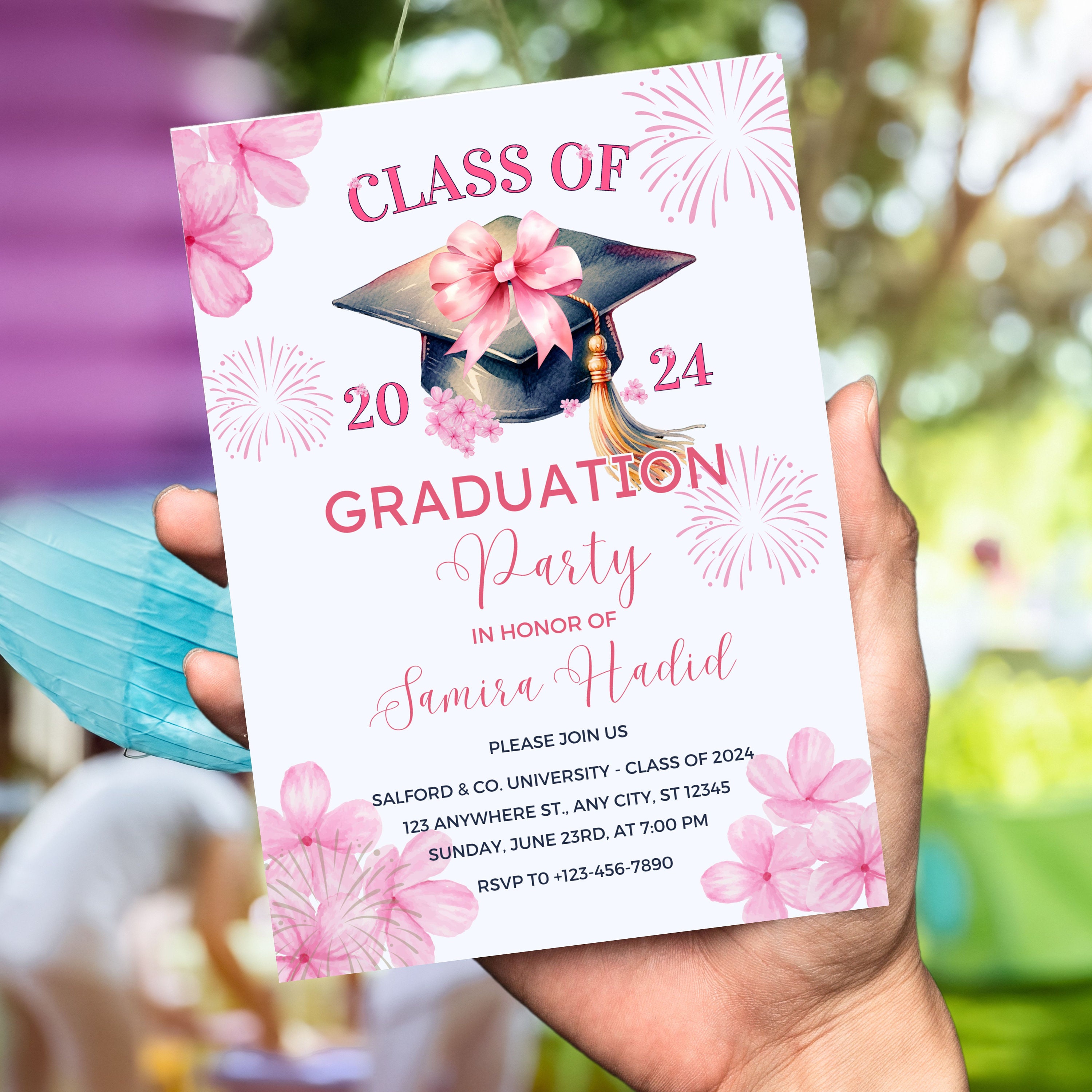 Graduation Party Invitation 2024 Grad Invite Digital Coquette ...