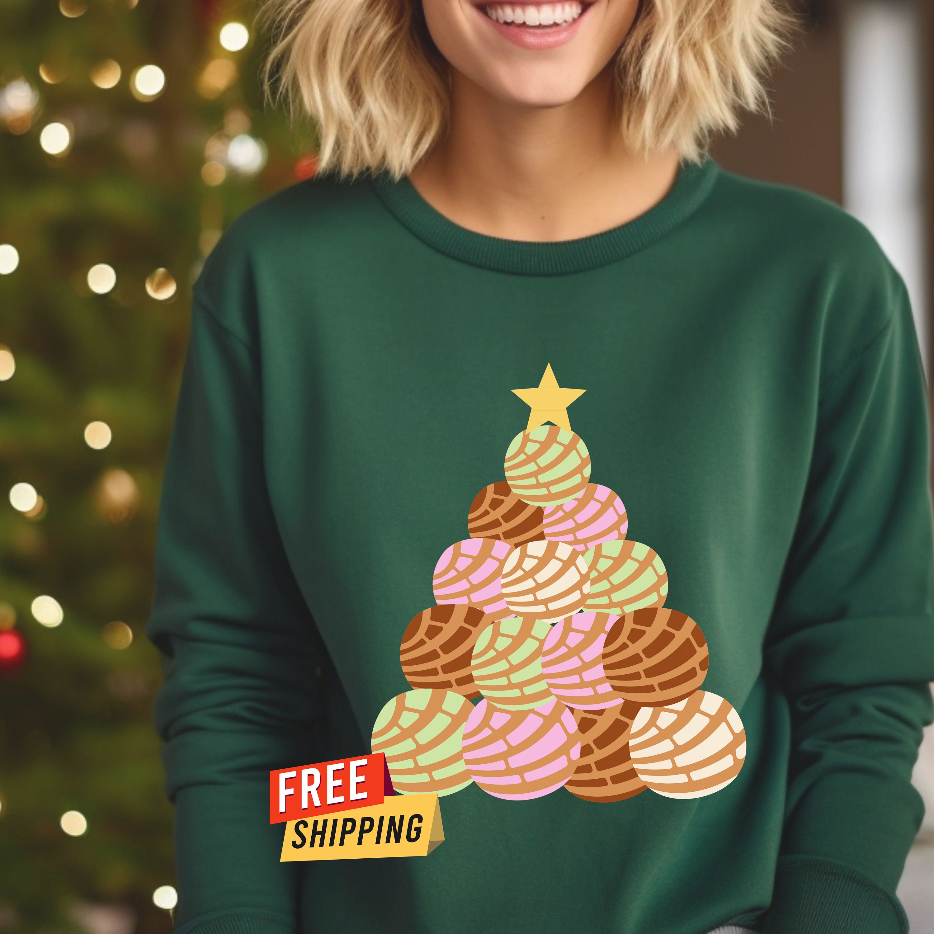 Christmas Concha Crewneck Sweatshirt, Cute Conchas Shirt, Pan Dulce ...