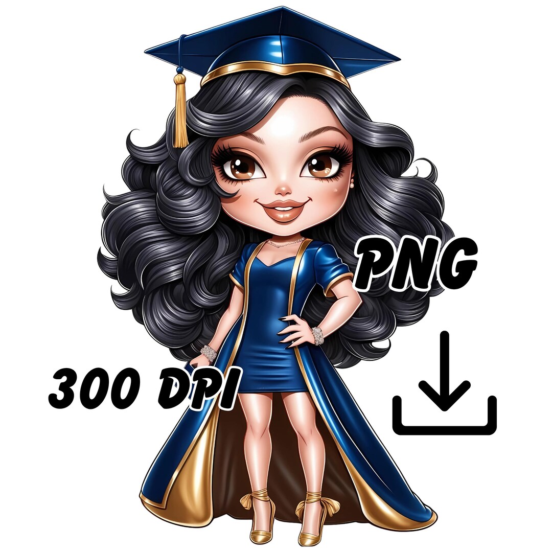 Graduation Girl Png Chibi Clipart 2025 Senior Sublimation PNG Class of ...