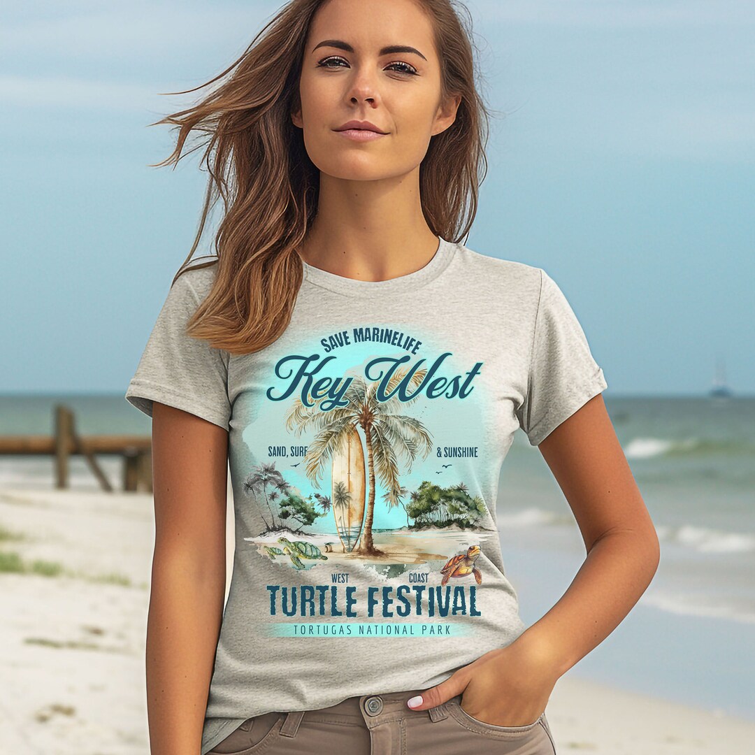 Key West Summer Shirt, Florida Tshirt, Trendy Beach Shirt, Sea Turtle ...