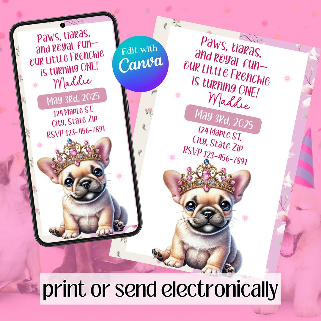 Editable Dog Invitation Puppy Party Invitation Printable Template Dog ...