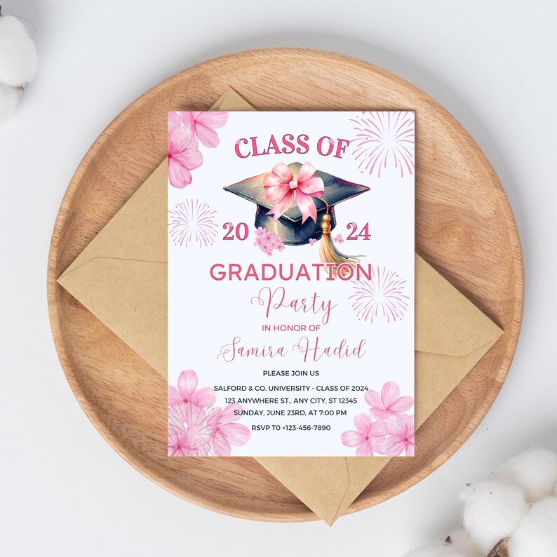 Graduation Party Invitation 2024 Grad Invite Digital Coquette ...