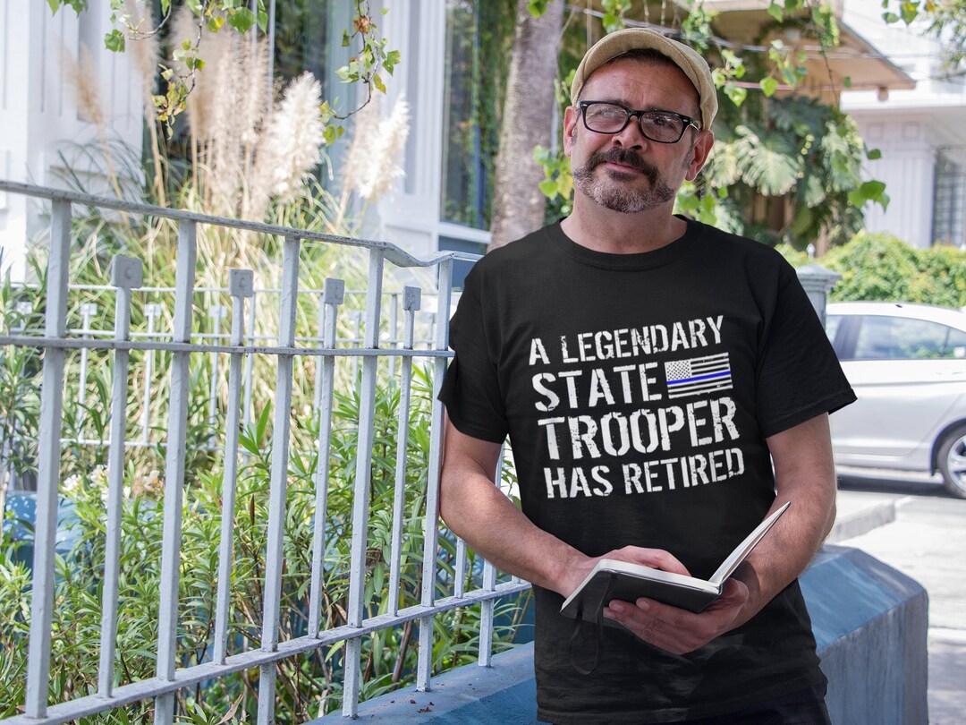 Saluting the Thin Blue Line Retired State Trooper T-shirt - Etsy