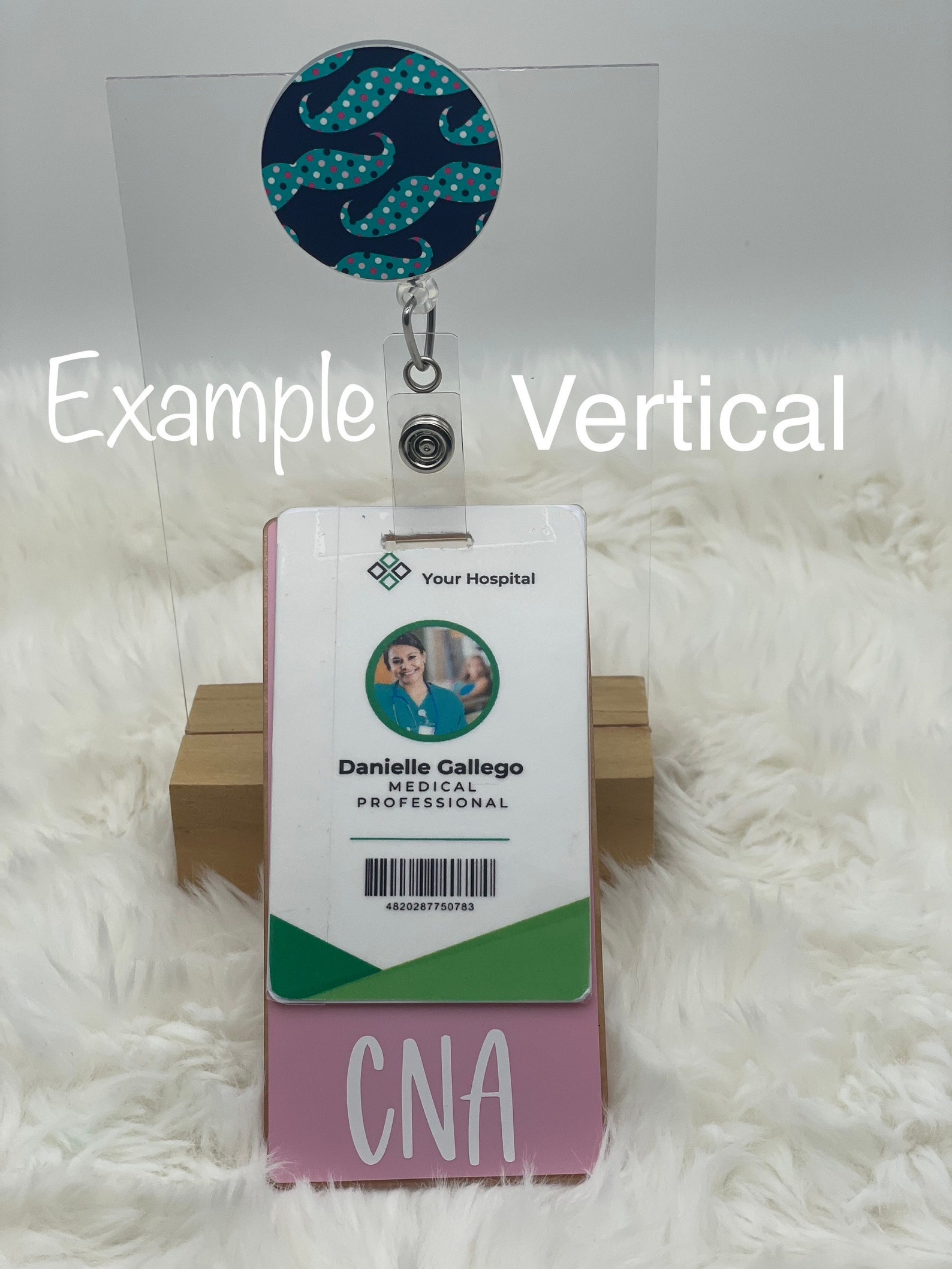 Pink Glitter Vintage Floral Badge Buddy, Badge Pull for Radiology ...