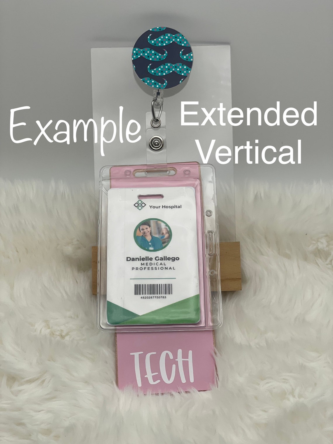 Pink Glitter Vintage Floral Badge Buddy, Badge Pull for Radiology ...