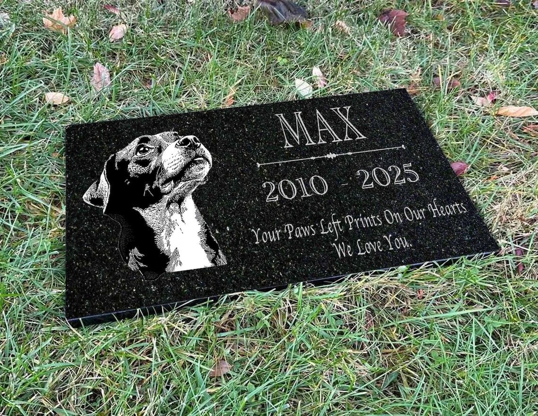 Personalized Granite Pet Memorial Stone – Laser Engraved Headstone With ...